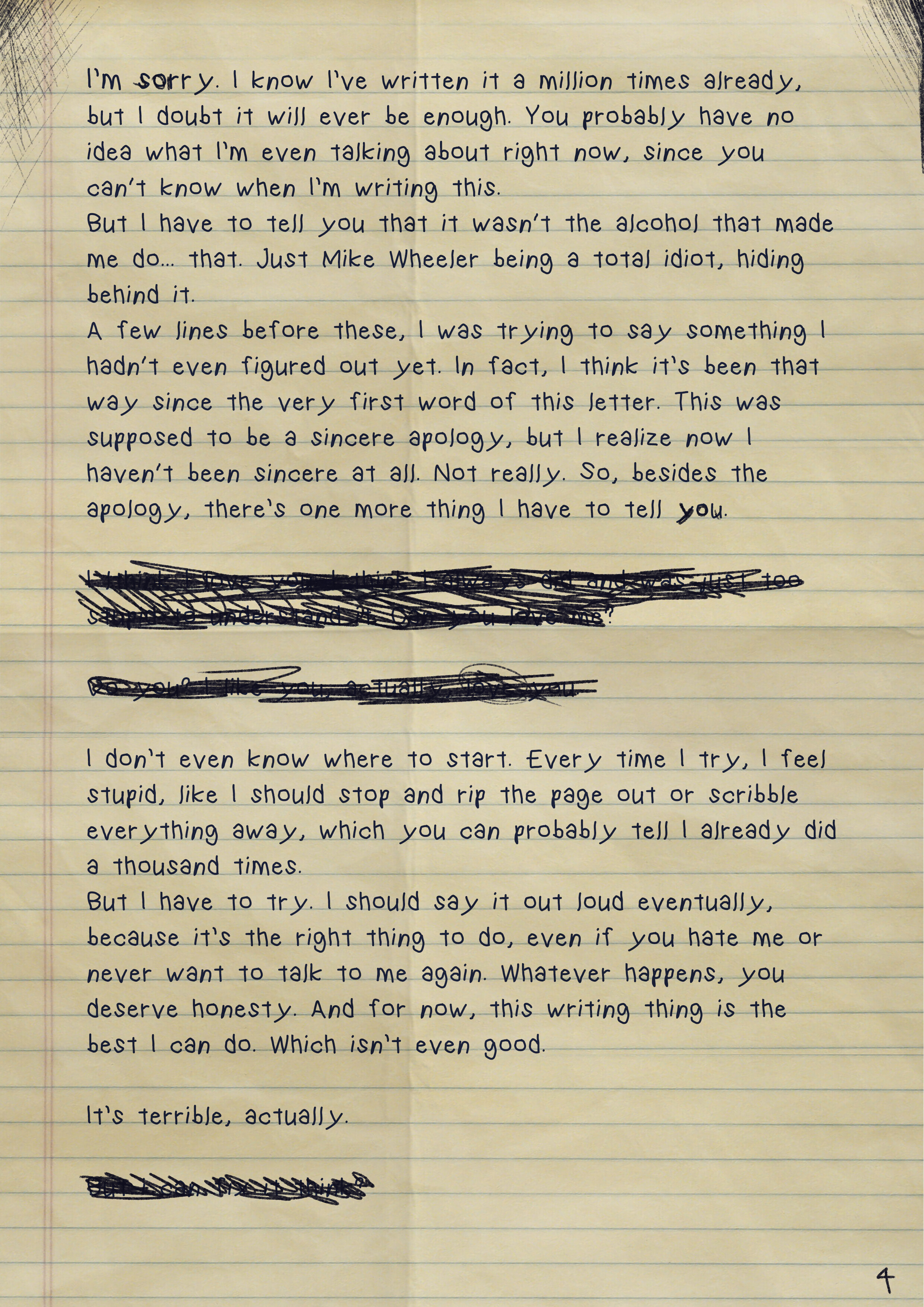 dear will, (and all the things I'm too much of a coward to say) - Aloyx ...