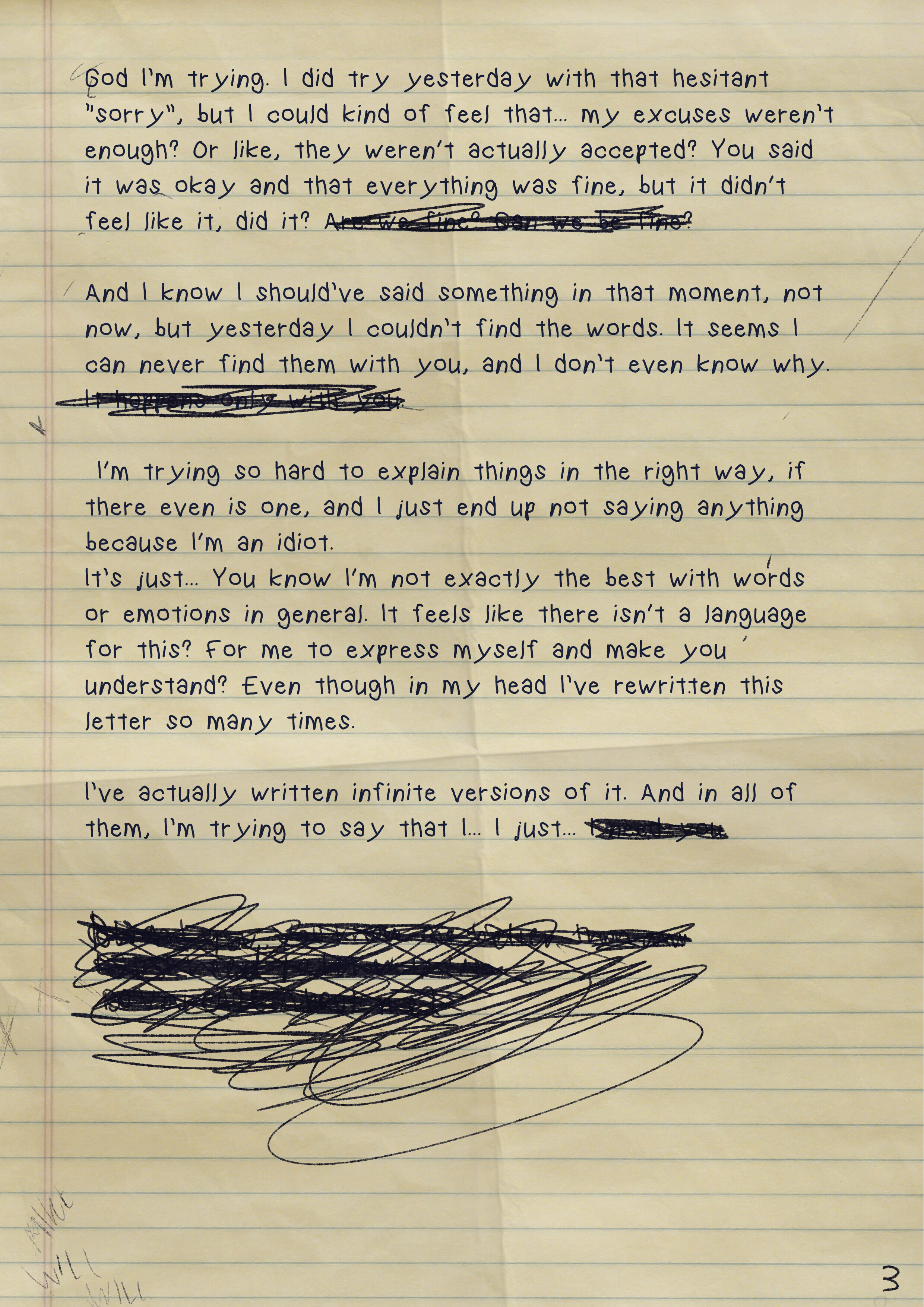 dear will, (and all the things I'm too much of a coward to say) - Aloyx ...